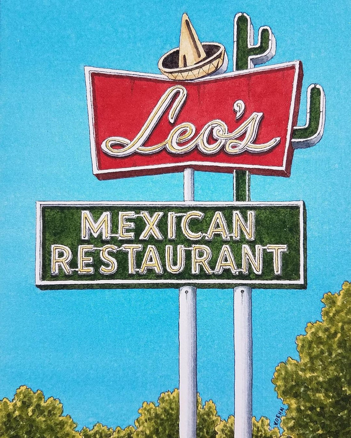 Leo's Mexican Restaurant. 8.5 X 11. Houston - Etsy