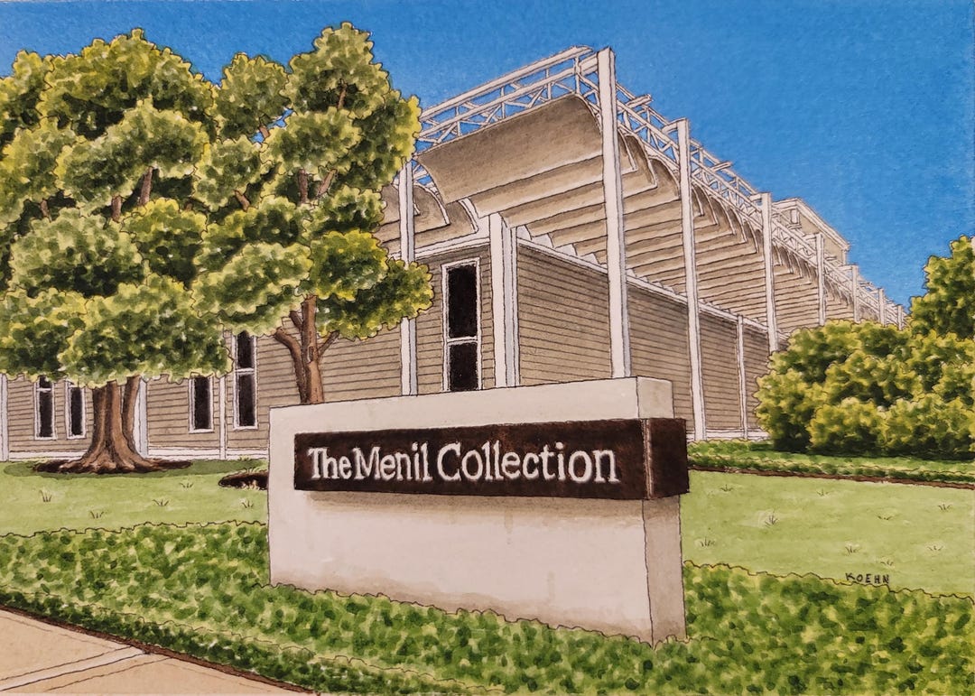 Menil Collection. 8.5" X 11". Houston Texas. Watercolor Painting. Art ...