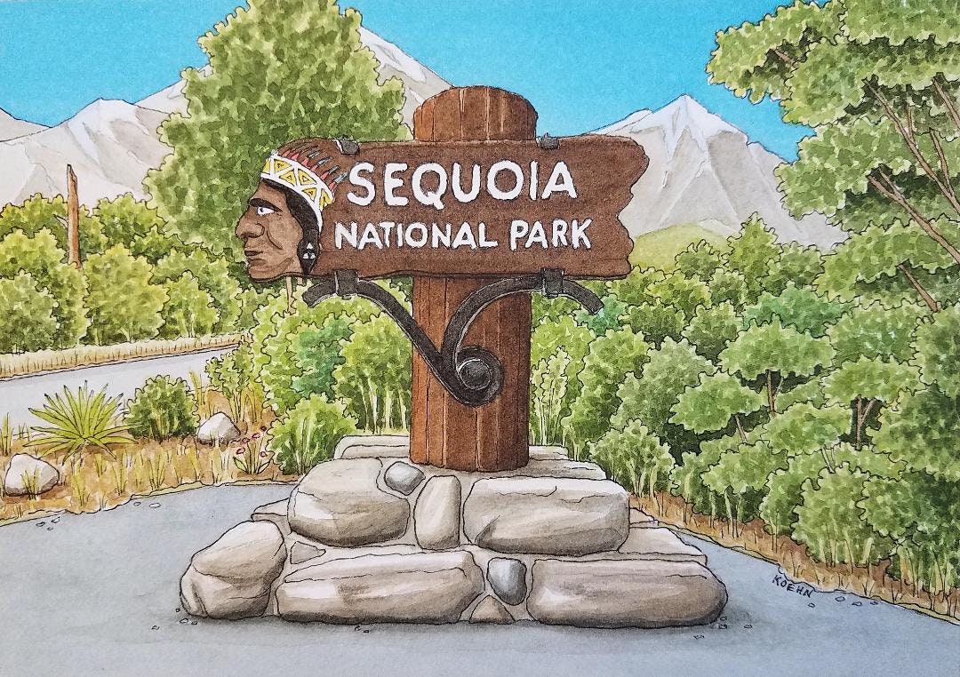 Sequoia National Park. 8" X 10". California. Watercolor Painting. Art ...