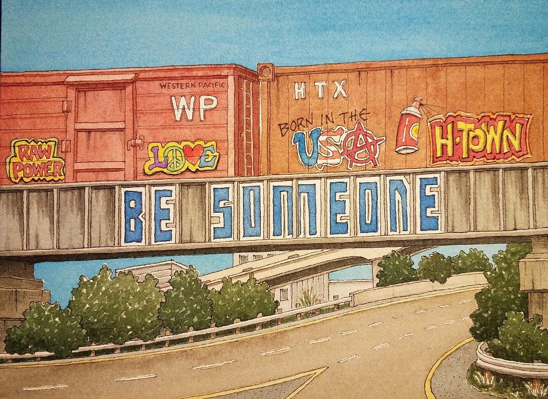 Be Someone. 8.5" X 11". Houston Texas. Watercolor Painting. Art Print ...
