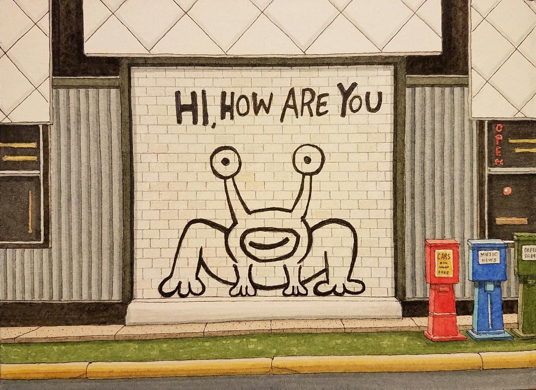 Hi, How Are You. 5" X 7". Austin Texas. Watercolor Painting. Art Print ...