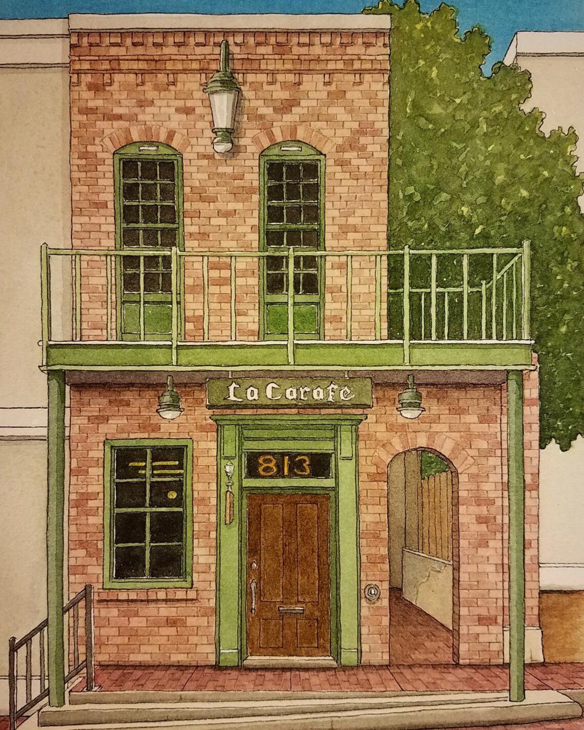 Warren's Inn. 5 x 7. Houston Texas. Watercolor | Etsy