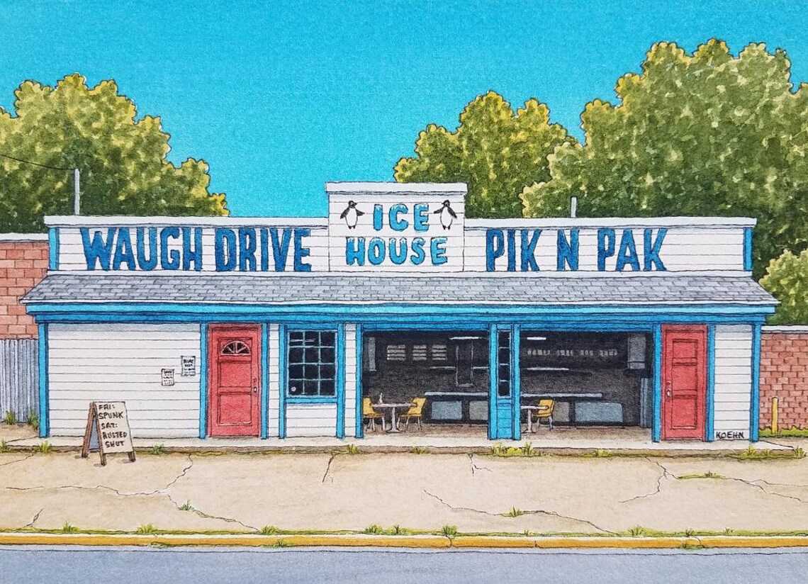 Pik N Pak. 5 X 7. Houston Texas. Watercolor | Etsy