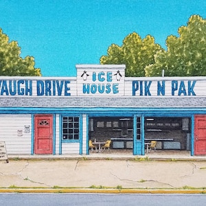 Pik N Pak. 5" X 7". Houston Texas. Watercolor Painting. Art Print ...