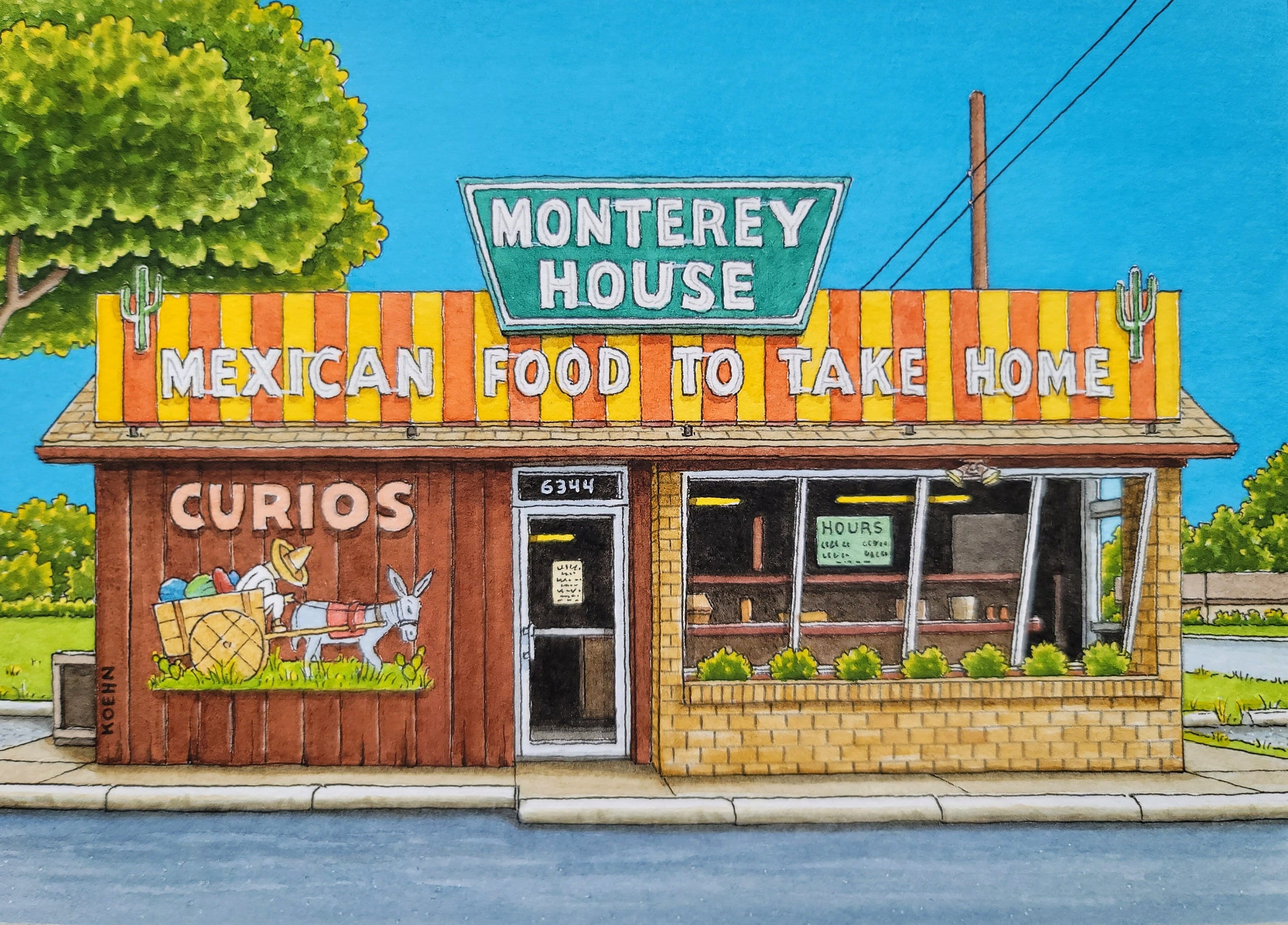 Pig Stand. 5 X 7. Houston Texas. Watercolor - Etsy