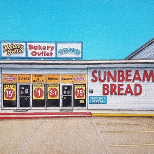 Sunbeam Bread. 8.5" X 11". Houston Texas. Watercolor Painting. Art ...