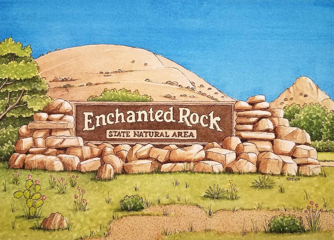 Enchanted Rock State Park. 8.5 X 11. Texas. - Etsy