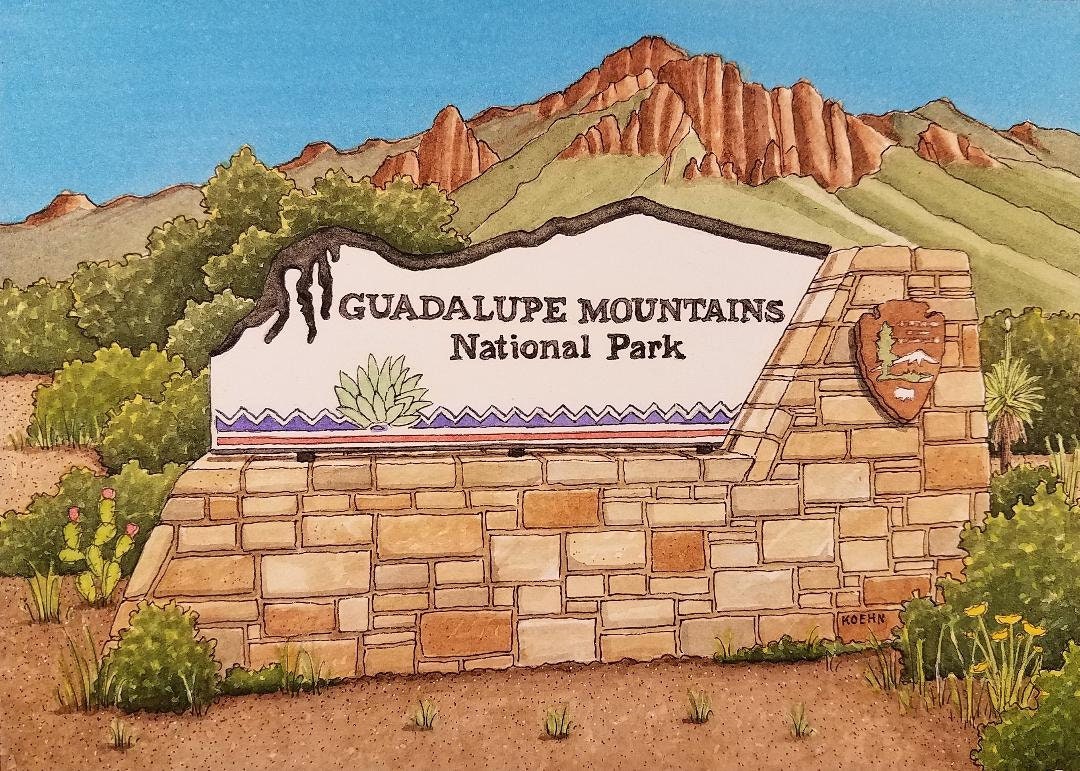 Guadalupe Mtns National Park. 5" X 7". West Texas. Watercolor Painting ...