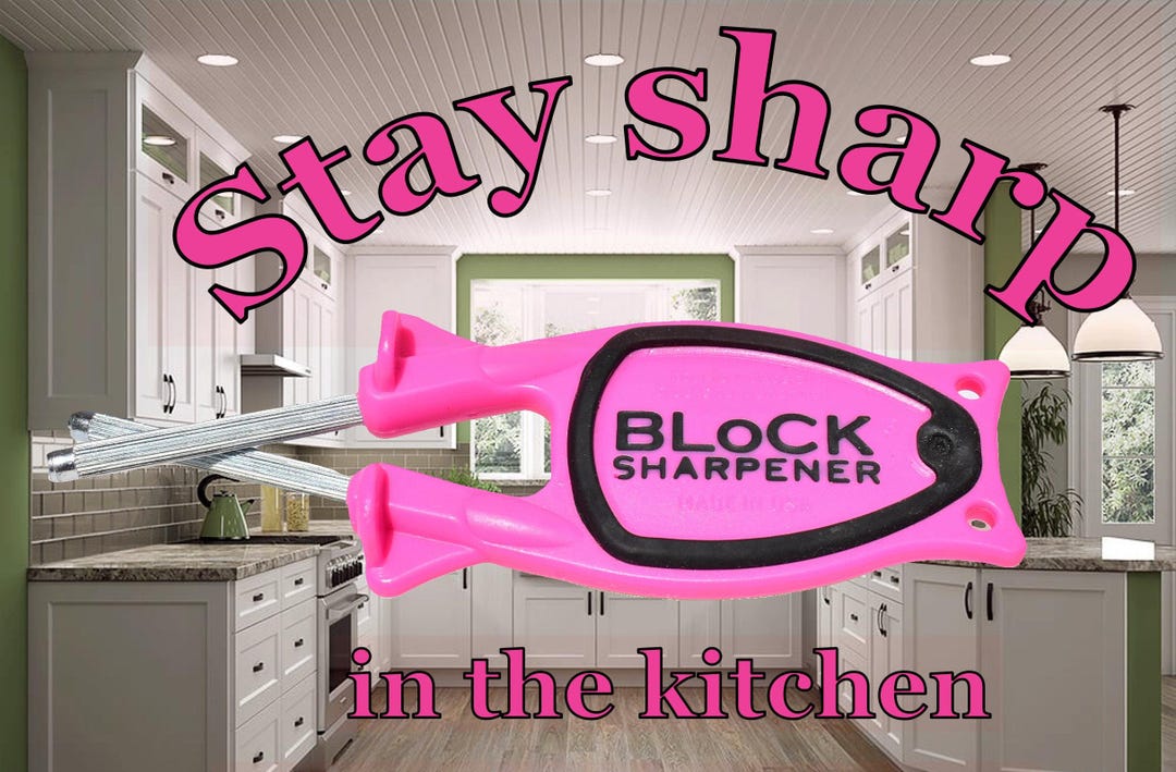 Hot Pink-kitchen Knife Sharpener- With Nonslip Thumb Grip- Quick and ...