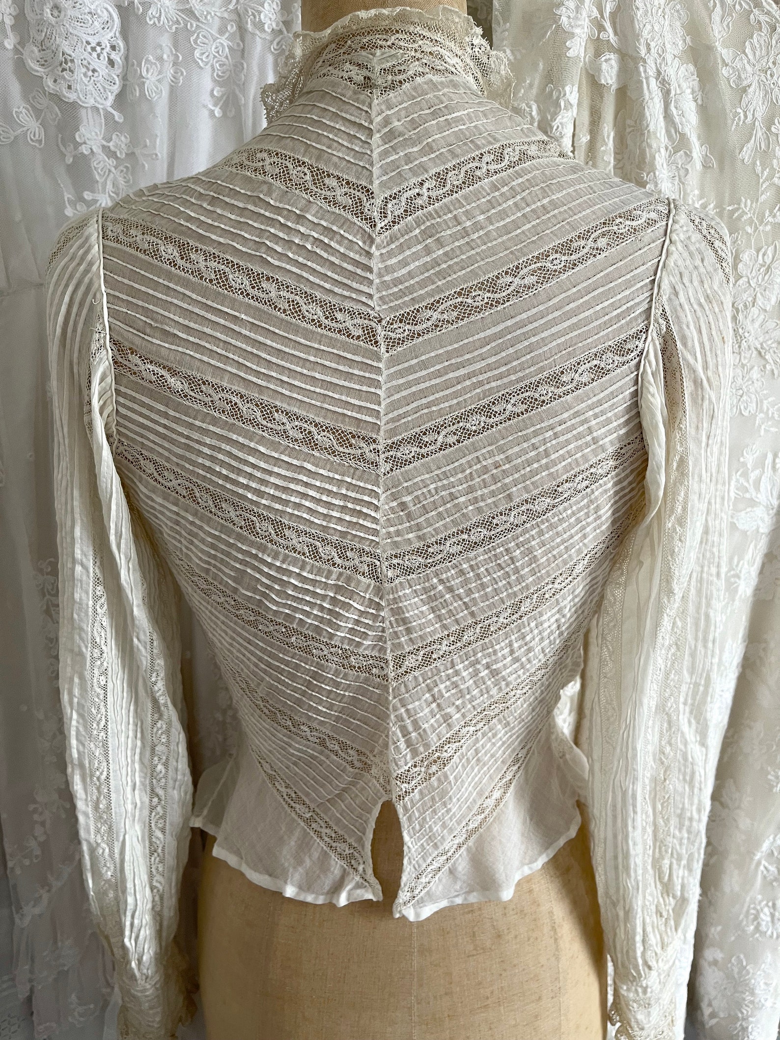 Antique Victorian Edwardian Lace Inserted Blouse - Etsy