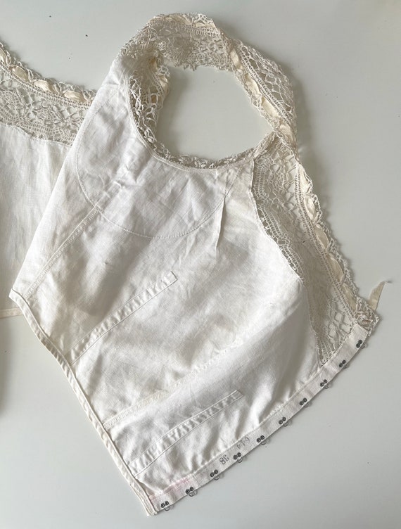 Antique Bodice w/ Silk Ribbon Rosette. Corset Cover B… - Gem