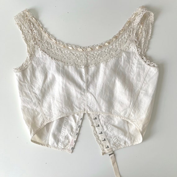 Antique Bodice w/ Silk Ribbon Rosette. Corset Cover B… - Gem
