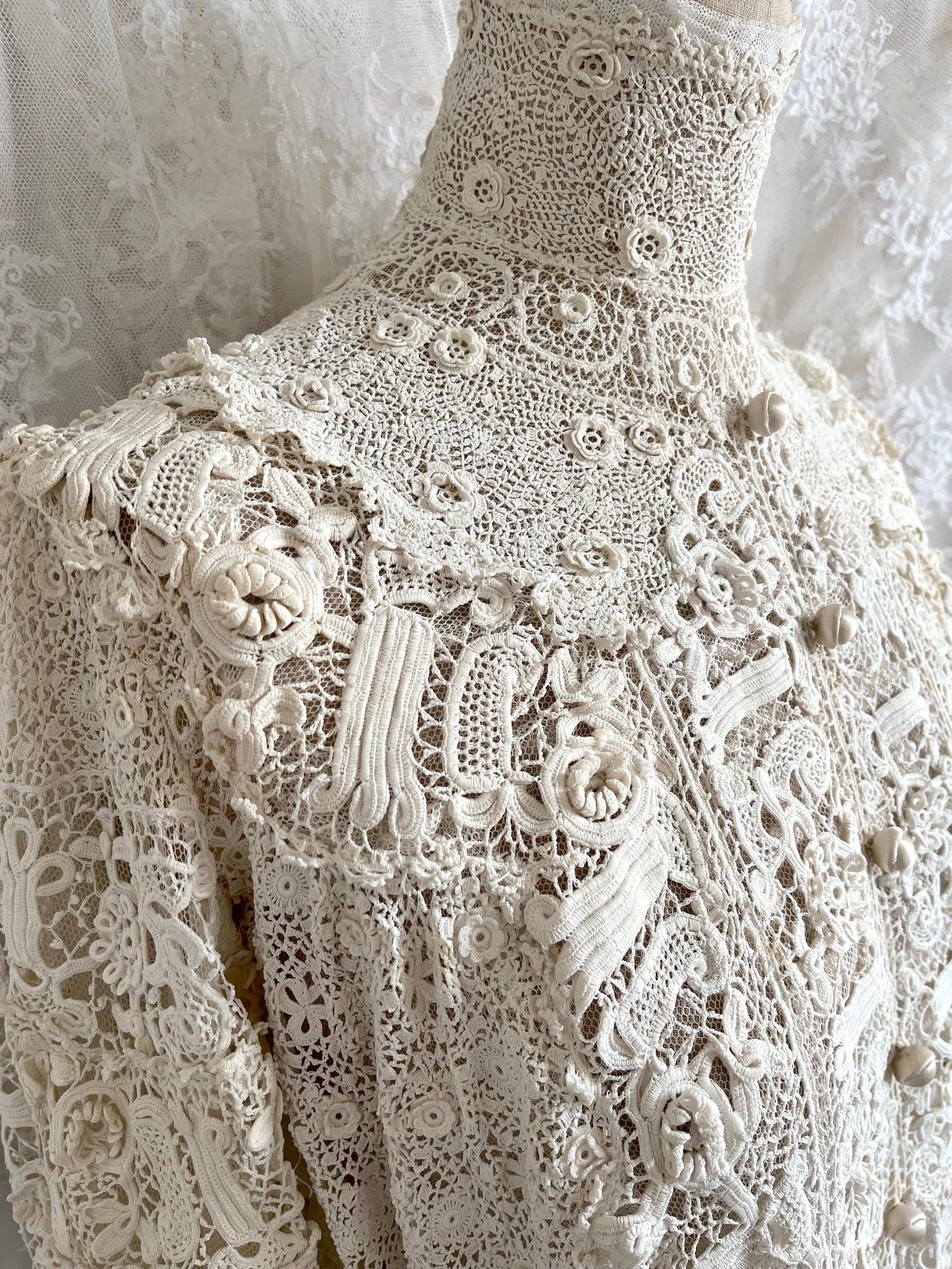 Antique Irish Crochet Silk Bobble Bodice - Etsy