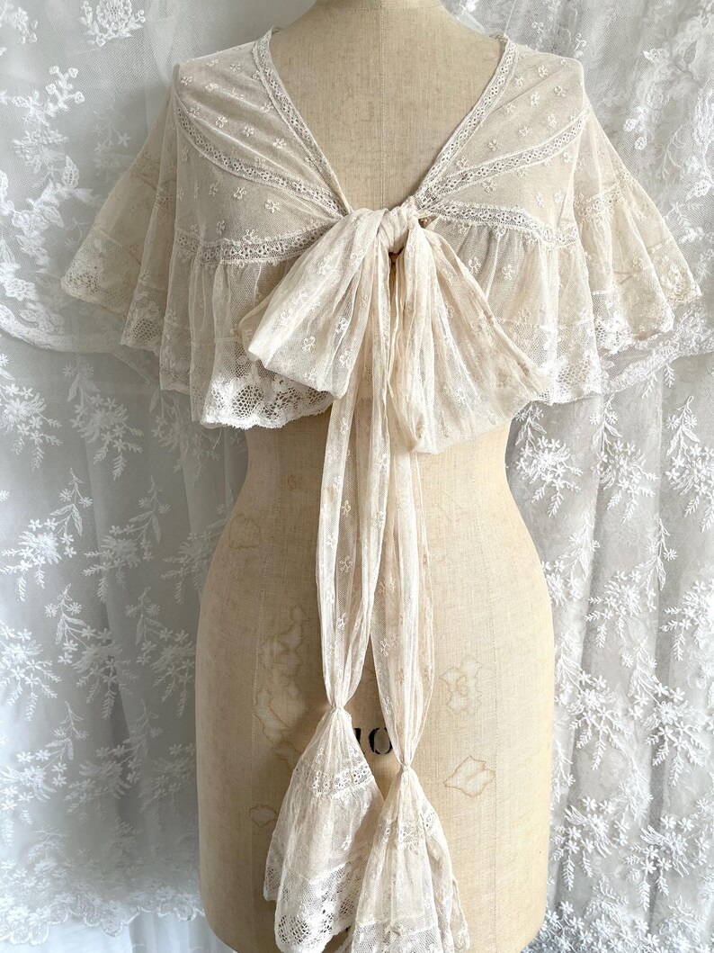 Rare Antique Rose Tea Tinted Lace Cape - Etsy