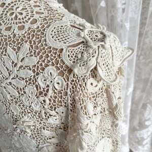 Rare Antique Irish Crochet Lace Cropped Shrug Jacket. Antique Wedding ...