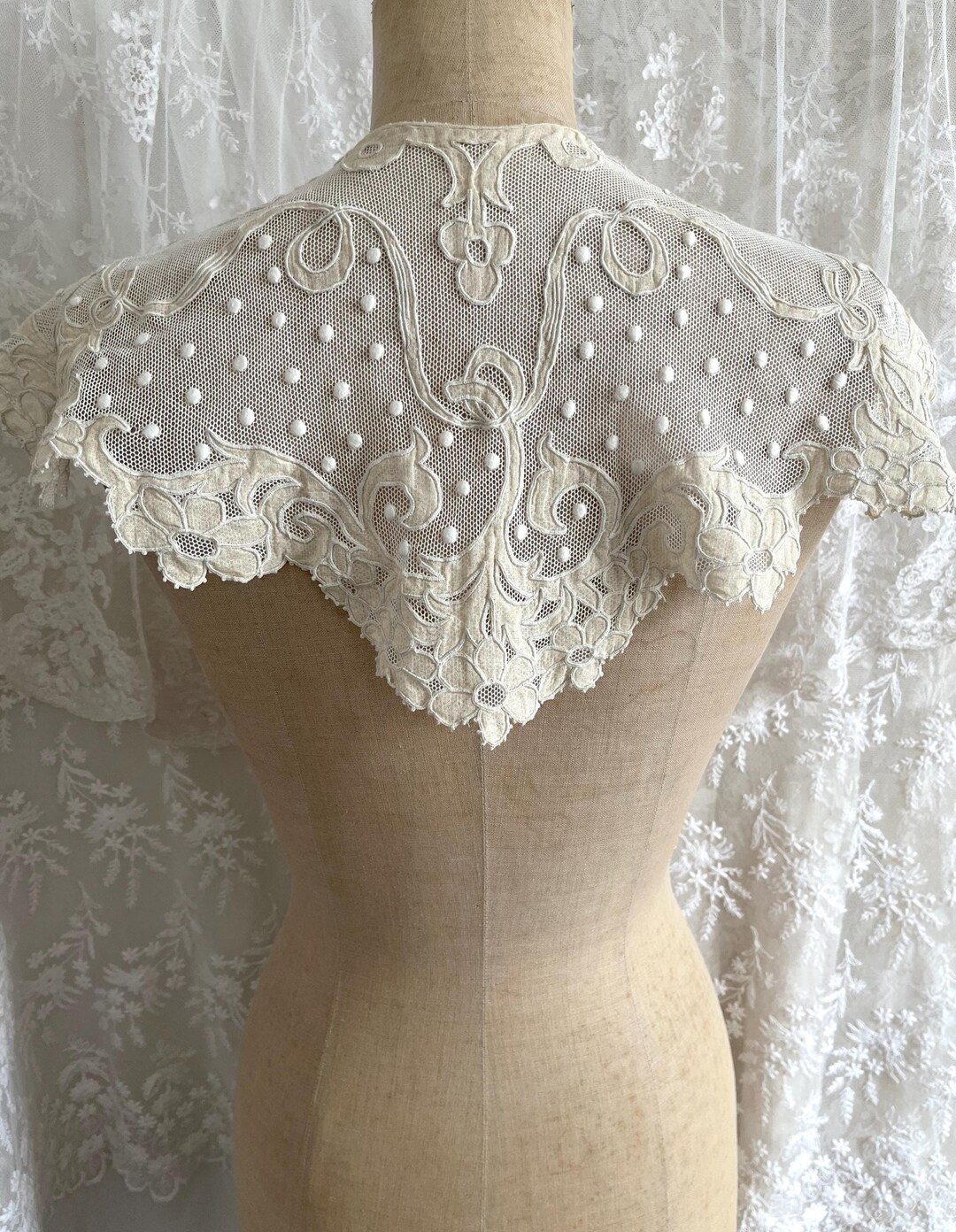 Vintage Floral Embroidered Collar - Etsy
