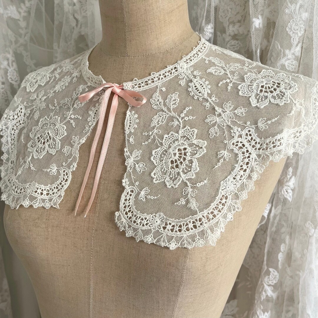 Antique Floral Embroidered Collar - Etsy