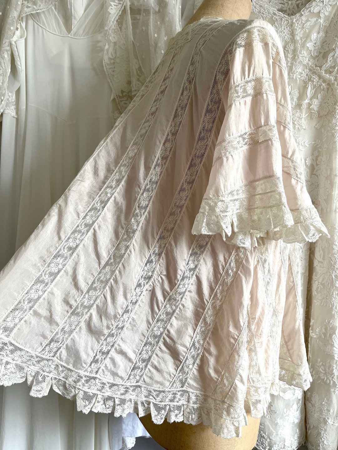 Antique Boudoir Silk Peignoir Bed Jacket - Etsy