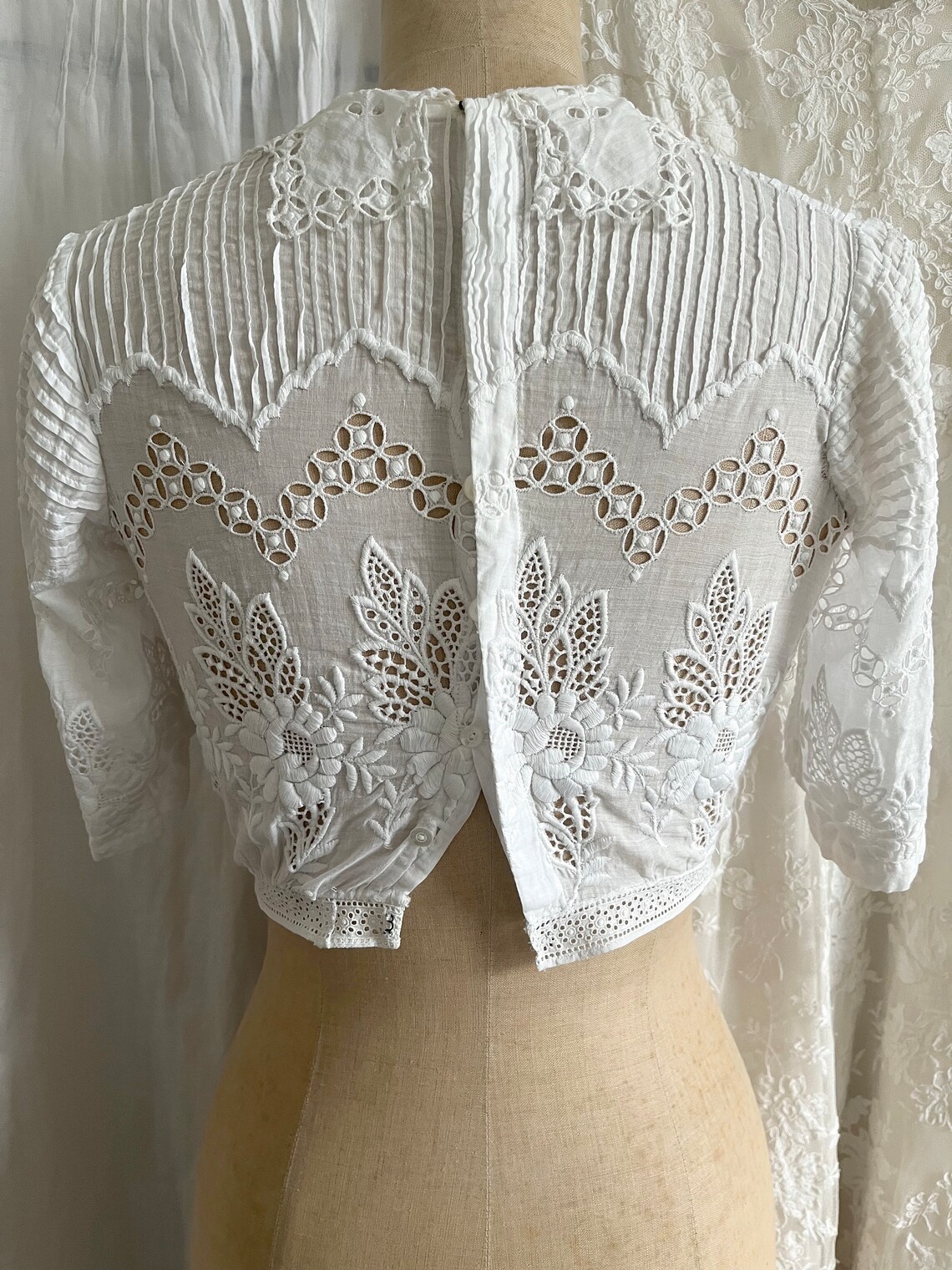 Antique Heavy Machine Embroidered Bodice Blouse - Etsy
