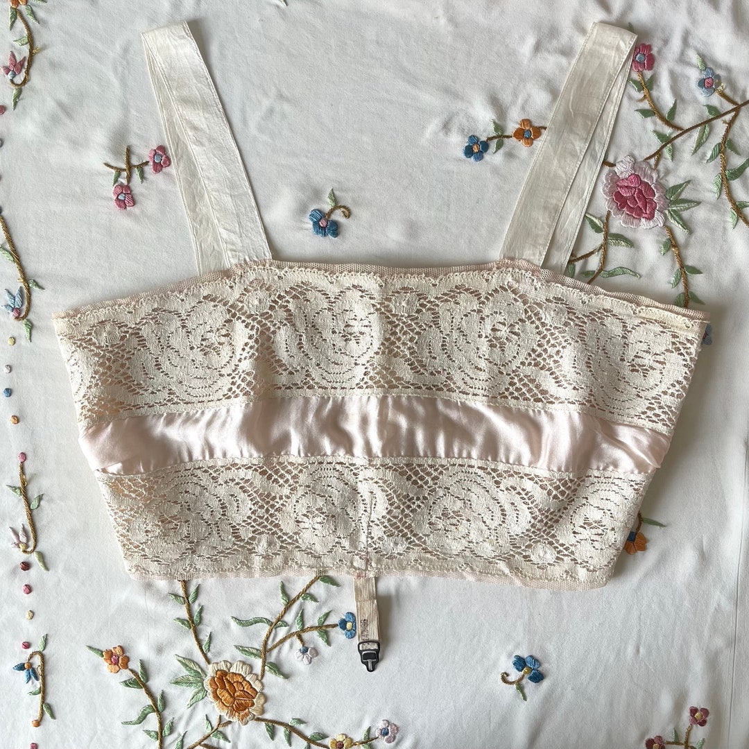 Rare 1920s Filet Lace Silk Brassiere - Etsy