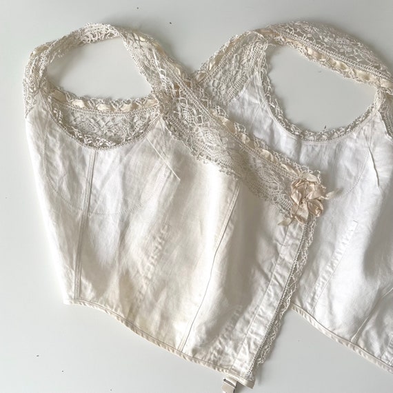 Antique Bodice w/ Silk Ribbon Rosette. Corset Cover B… - Gem