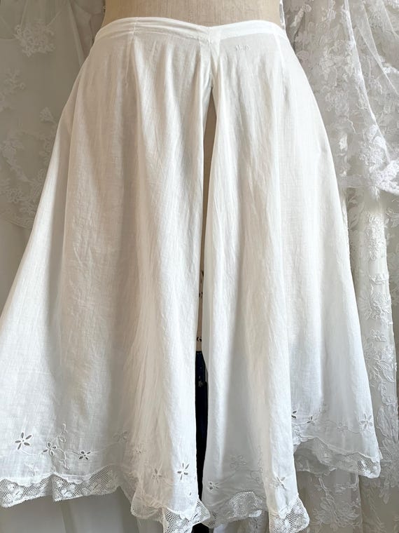 Antique Valenciennes Lace Split Leg Drawers Bloomers - Gem