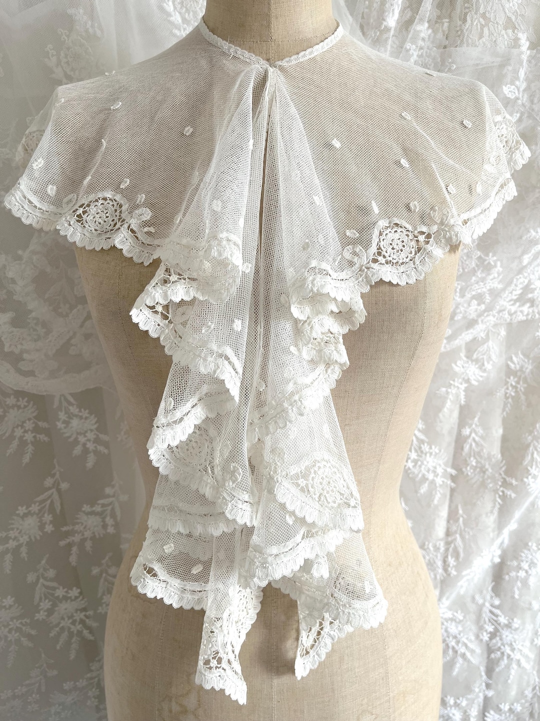 Rare Antique Princess Lace Bertha Collar, Bridal Wedding - Etsy