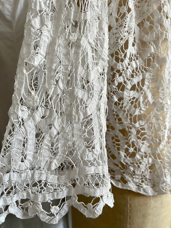 Antique Vintage Battenburg Lace Blouse - Gem