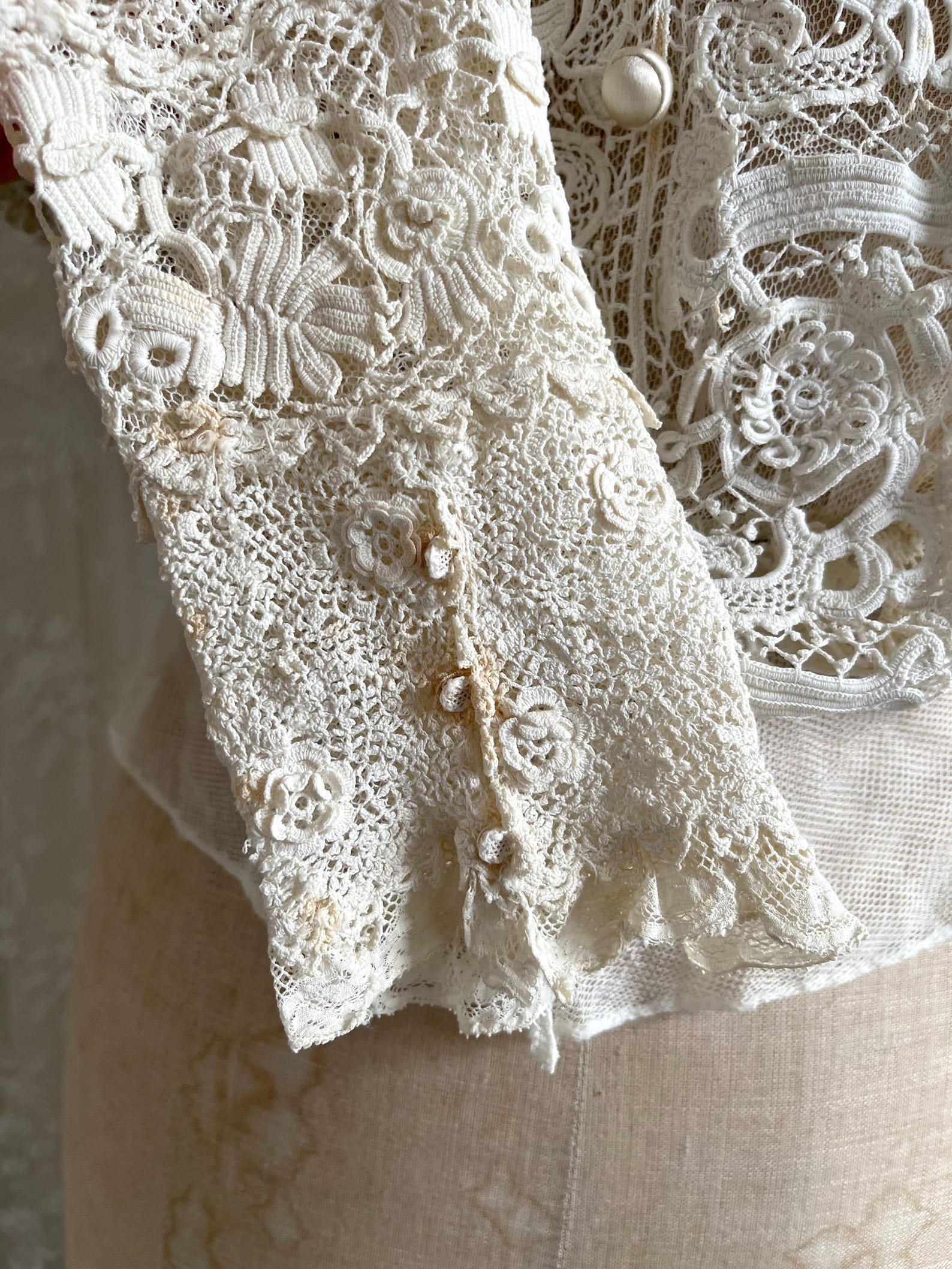 Antique Irish Crochet Silk Bobble Bodice - Etsy