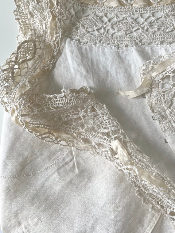 Antique Bodice w/ Silk Ribbon Rosette. Corset Cover B… - Gem