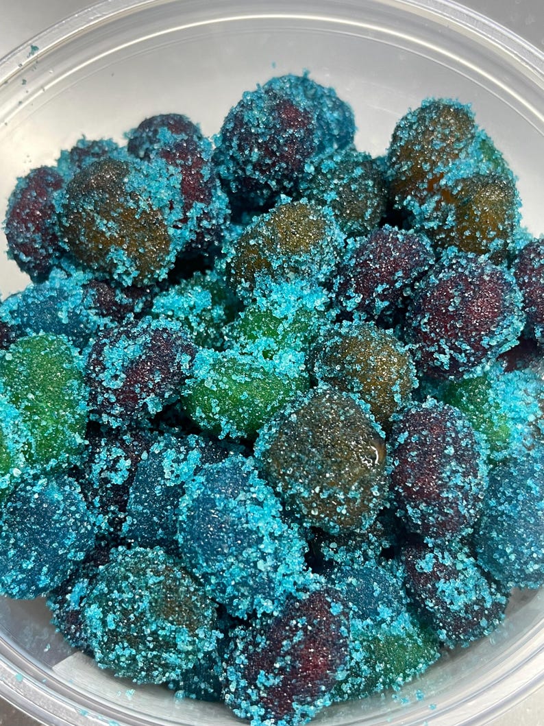 Sour Blue Raspberry Gummy Gushers: Tangy Candy Treat - Etsy