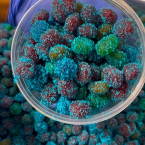 Sour Blue Raspberry Gummy Gushers: Tangy Candy Treat - Etsy