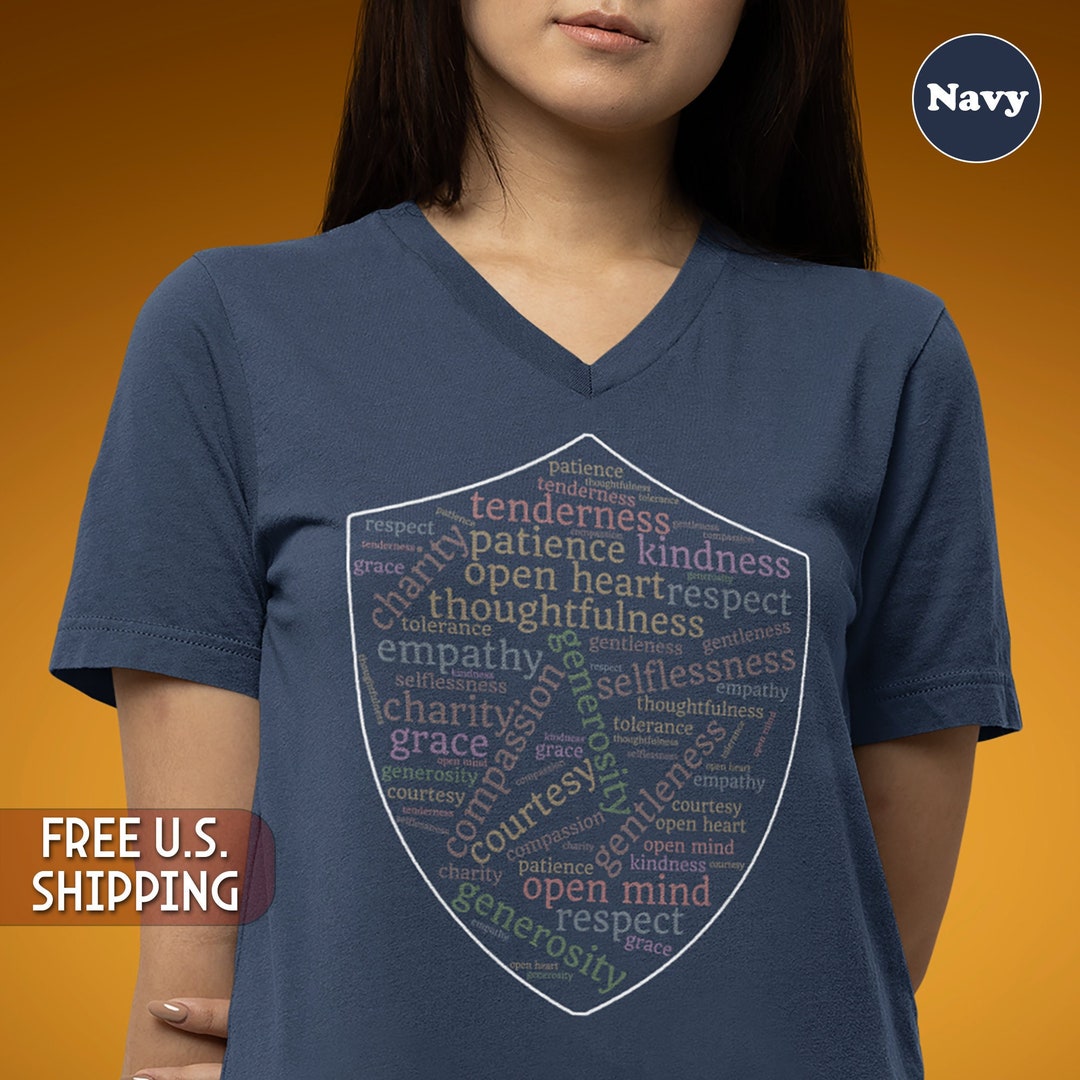 SHIELD OF KINDNESS V-neck Tee, T-shirt, Academic, Science, Data ...