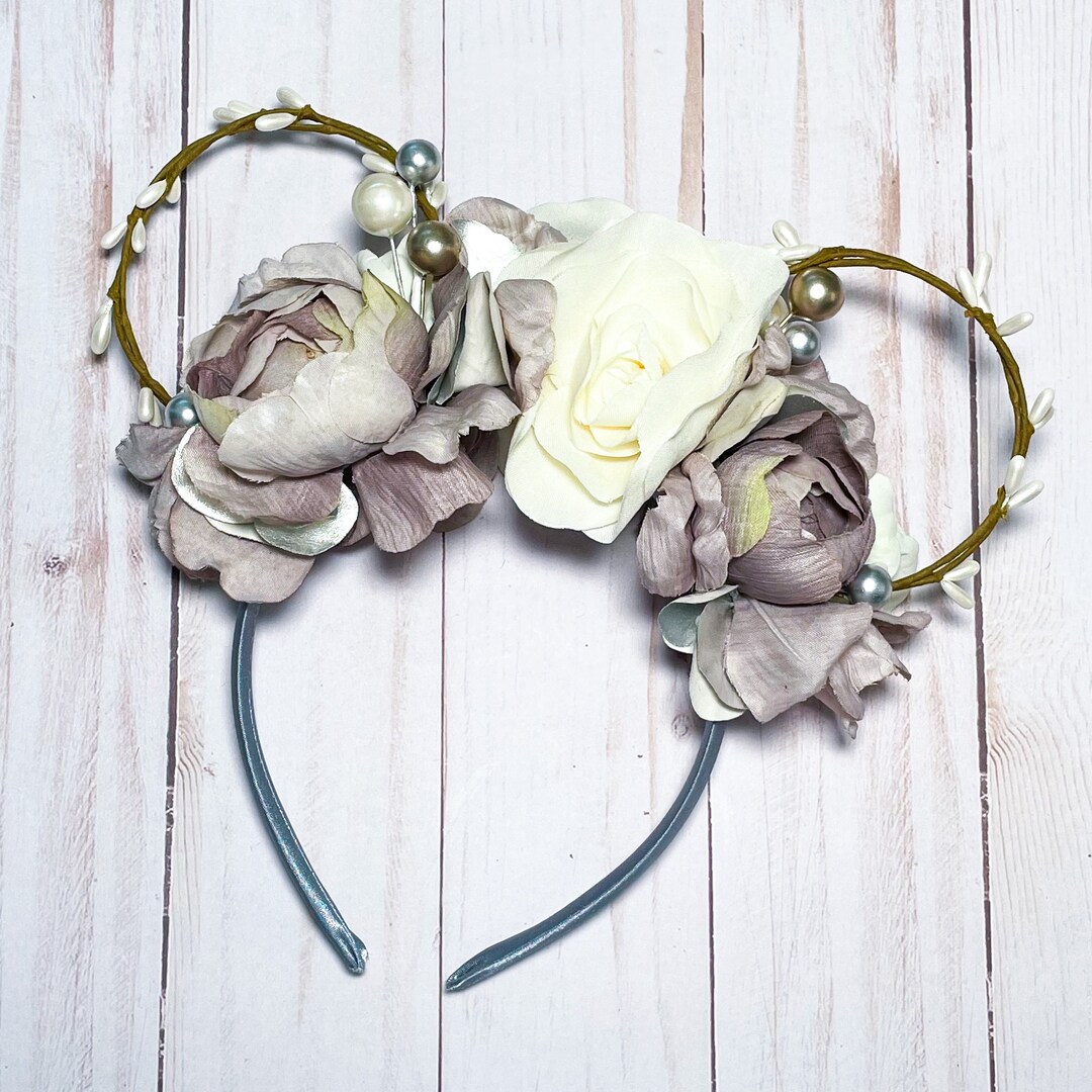Floral Minnie Mouse Ears Disney Wedding Ears Headband Floral - Etsy