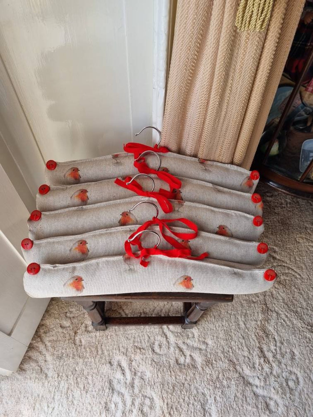 Set of 5 Robin Padded Hangers - Etsy