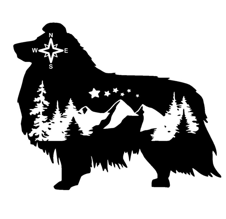Adventure Sheltie Dog Vinyl Decal, Window,mirror, Water Bottle, Dog ...