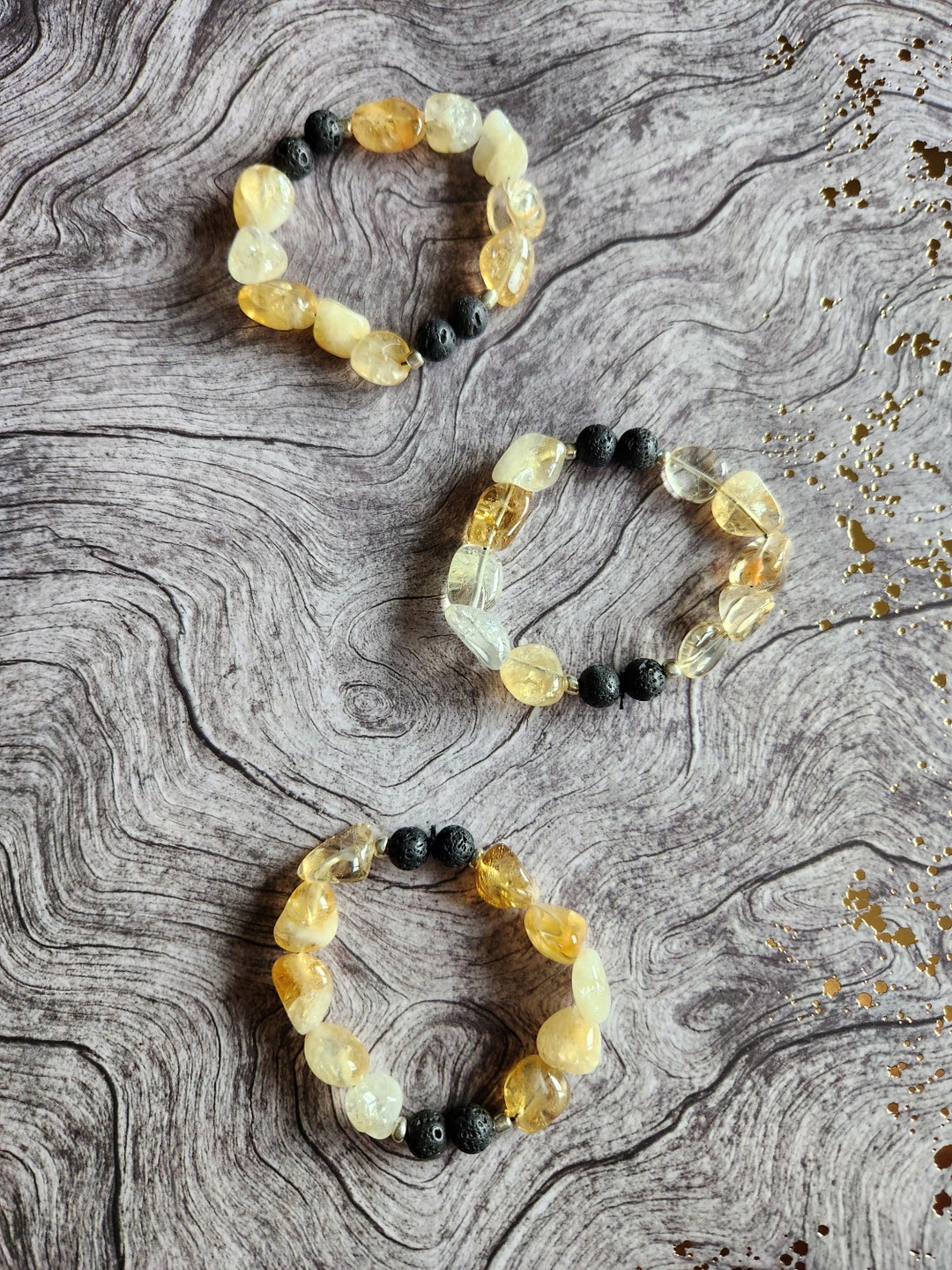 Natural Raw Citrine Volcanic Rock Essential Oils Diffuser Bracelet - Etsy