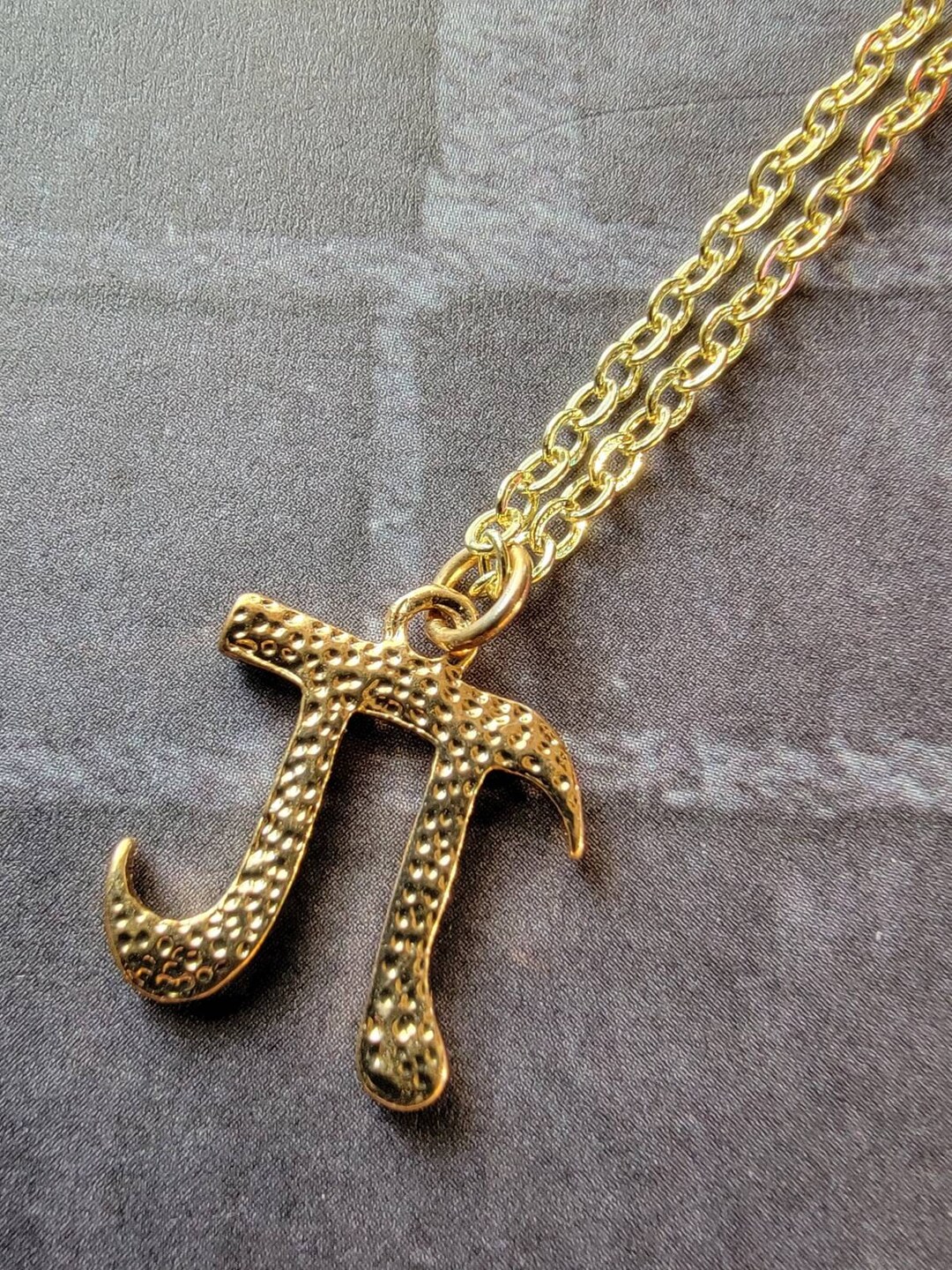 Gold Plated Pi Symbol Pendant Chain Necklace Handmade - Etsy