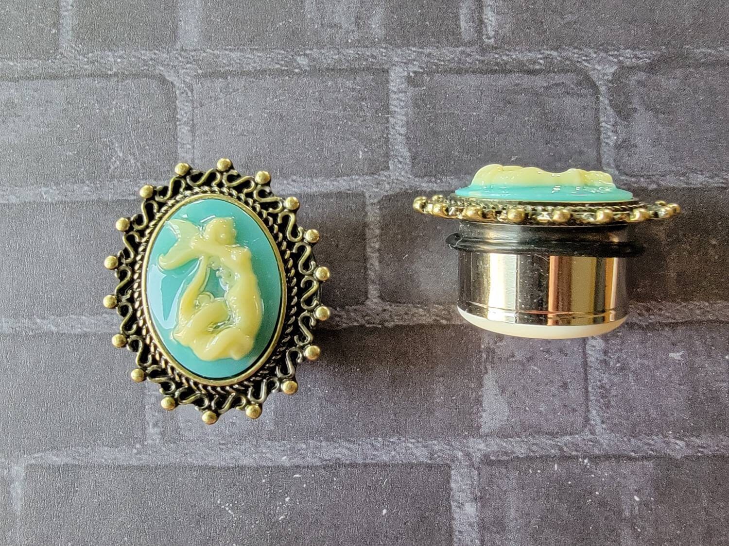 Blue & Ivory 7/8 Victorian Style Cameo Mermaid Stainless Steel - Etsy