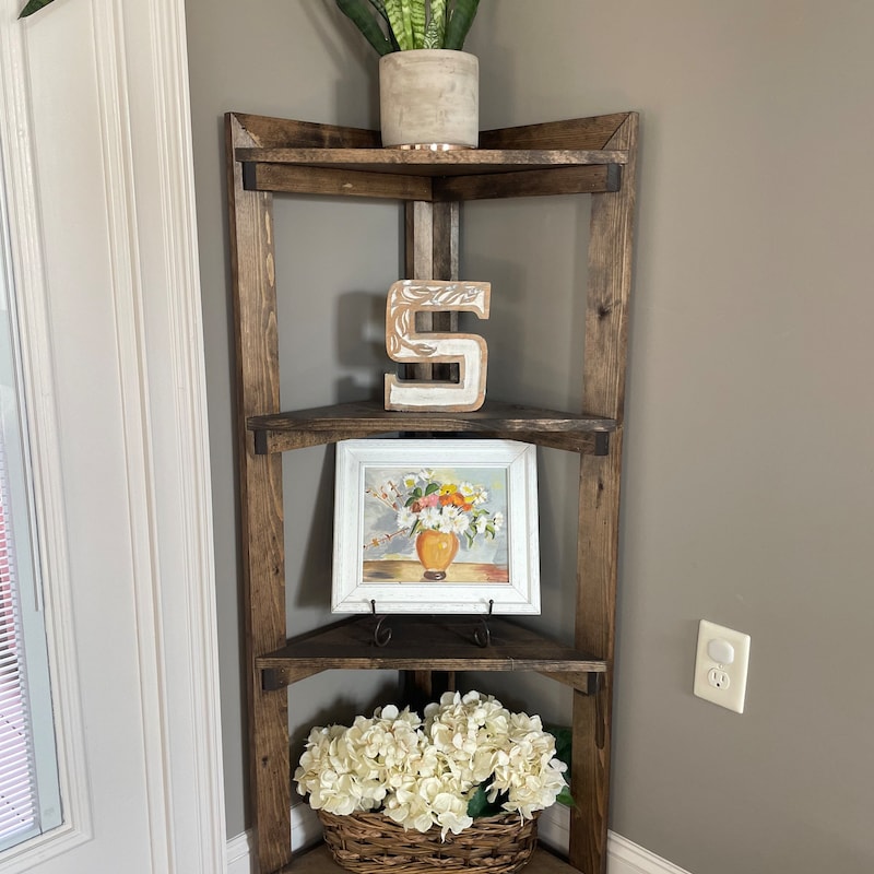 Wooden Corner Book Case - Etsy