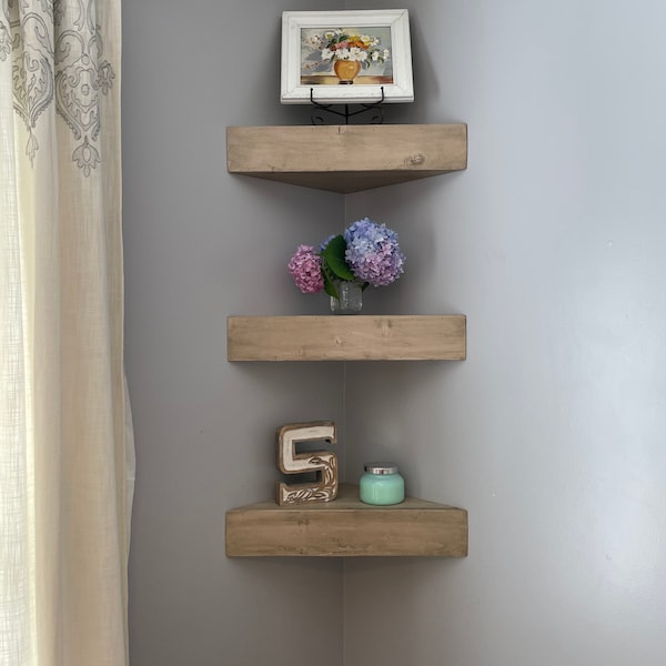 Floating Corner Shelves - Etsy