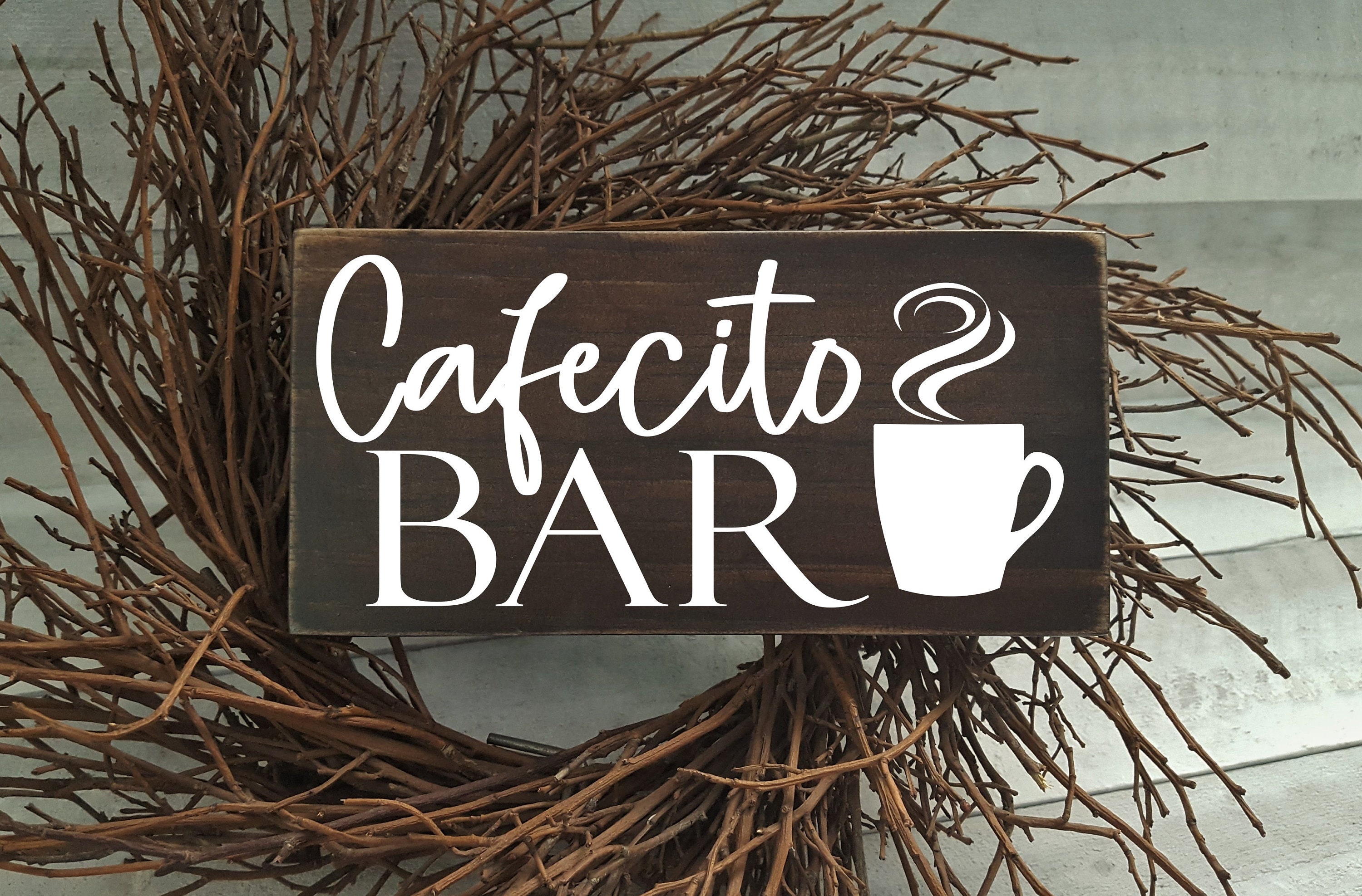 Small Wood Accent Sign / Cafecito Bar / Coffee Mug / Coffee | Etsy