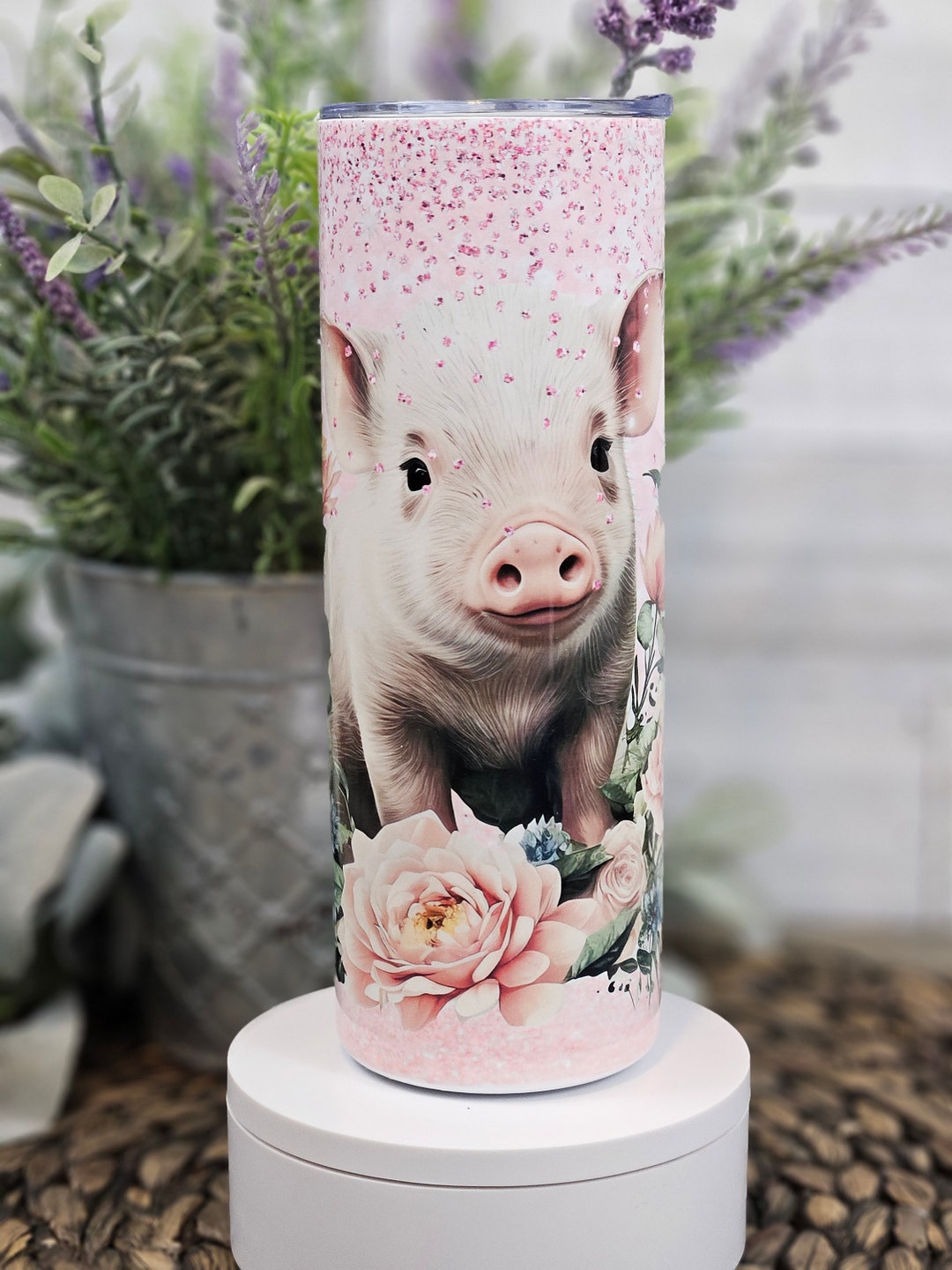 Ready to Ship - 20oz Stainless Steel Tumbler / Piglet / Gift / Straw ...