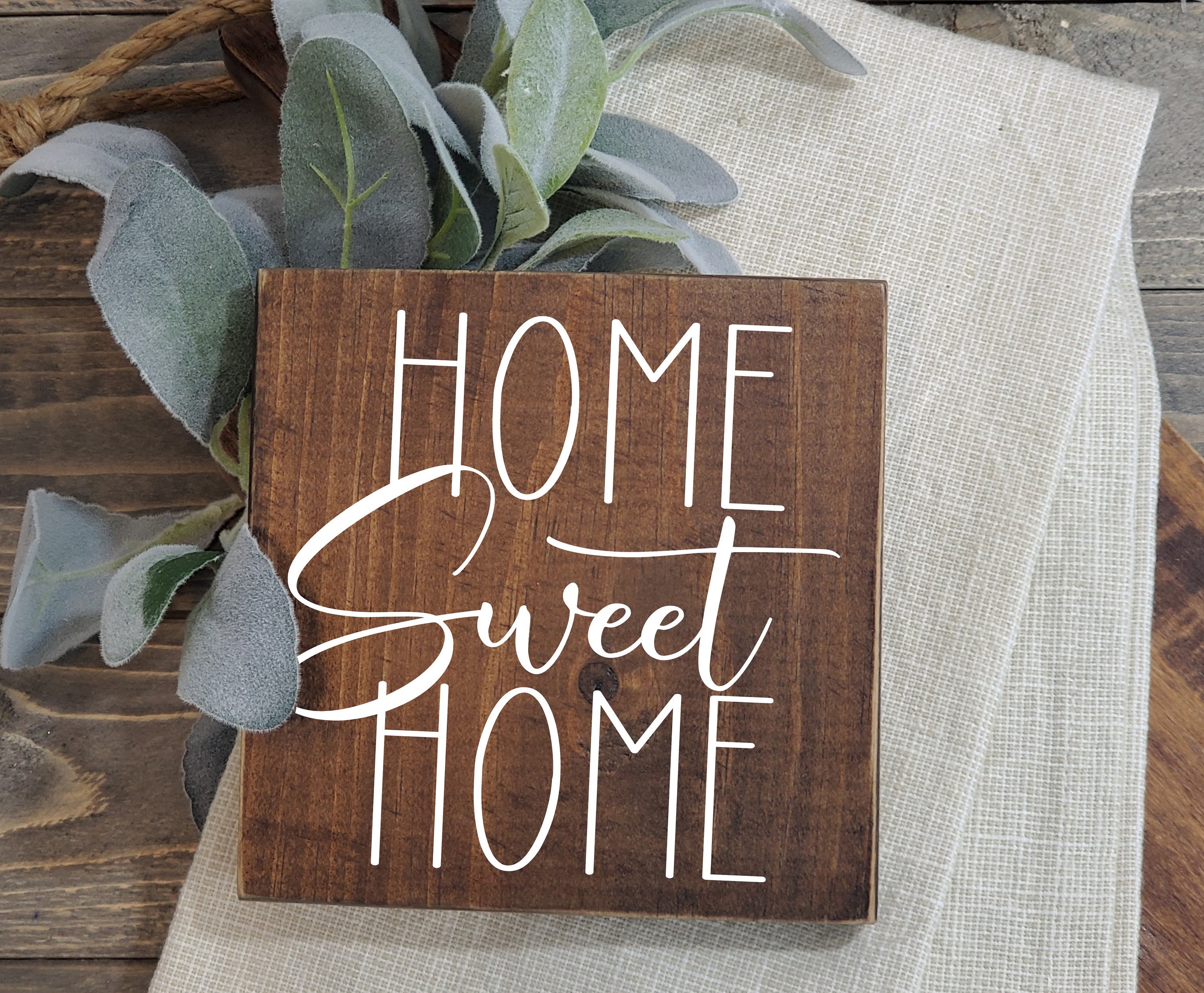 Small Wood Accent Sign / Home Sweet Home / Distressed / Shelf - Etsy