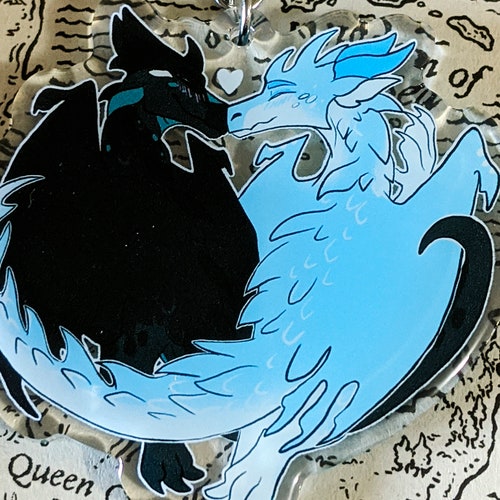 Moon and Qibli Wings of Fire WOF Acrylic Charm - Etsy