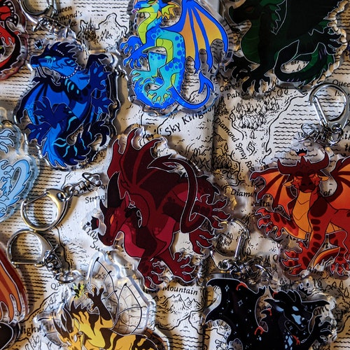 Tsunami and Riptide Wings of Fire WOF Acrylic Charm - Etsy