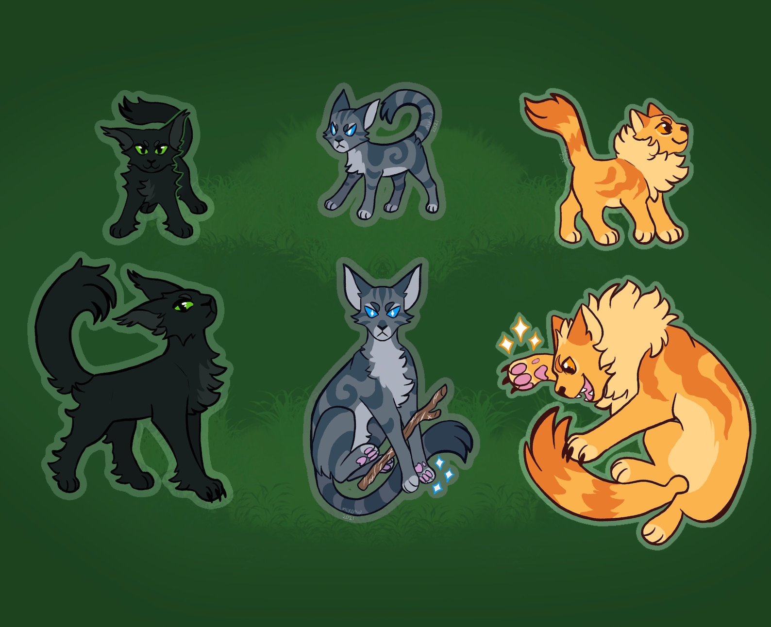 The Power of Three Linked Charms Fighting Felines / Battle - Etsy Canada