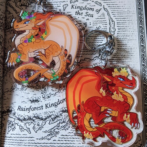 Umber and Flame Wings of Fire WOF Acrylic Charm - Etsy Australia