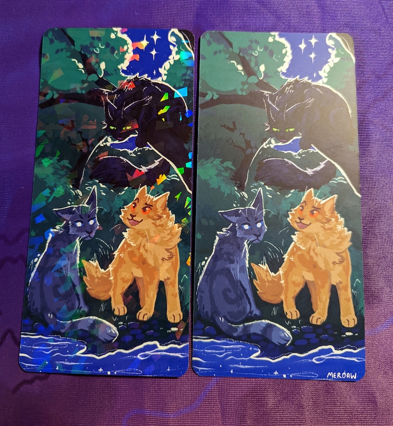 The Power of Three Bookmark Fighting Felines Holographic - Etsy