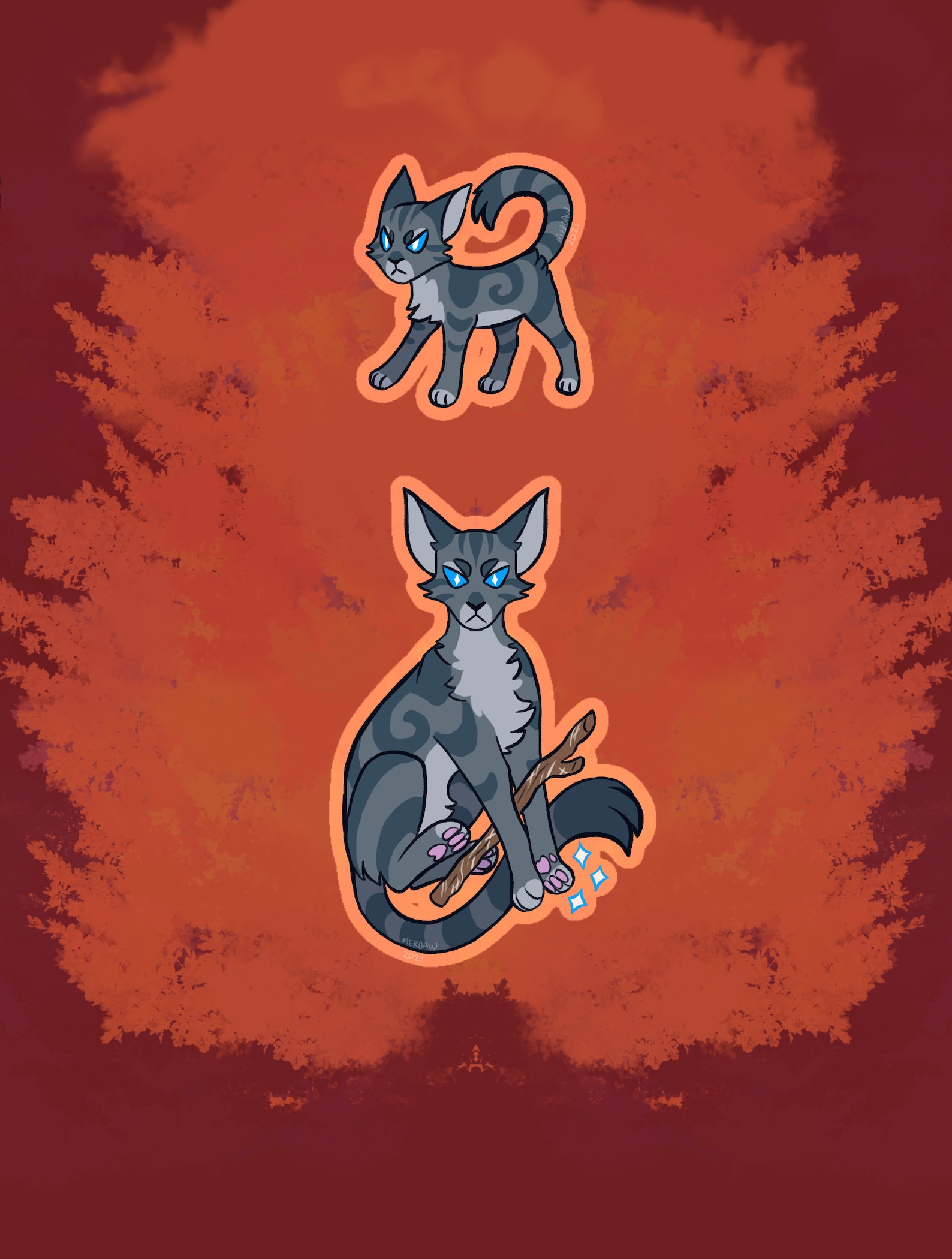 The Power of Three Linked Charms Fighting Felines / Battle - Etsy Canada